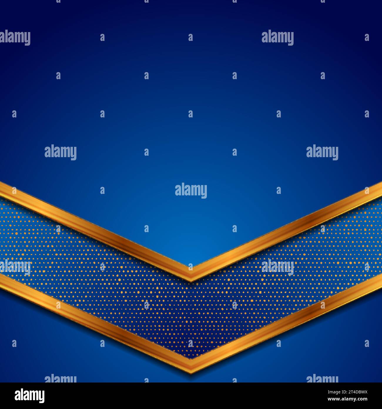 Luxury golden arrows with shiny dots on blue background. Abstract ...