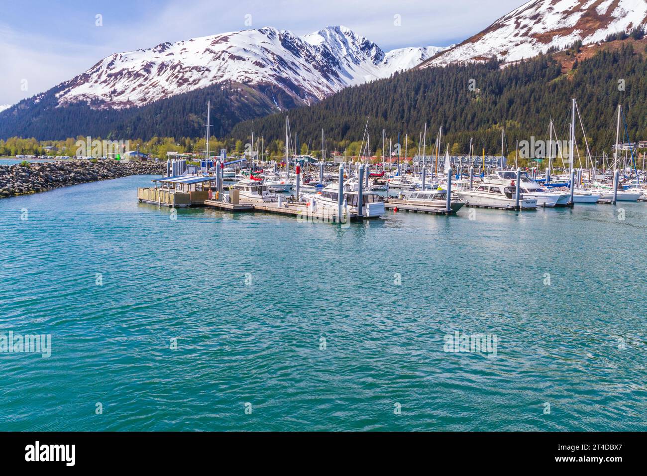 Seward, Alaska, small boat harbor in Resurrection Bay (an inlet from ...