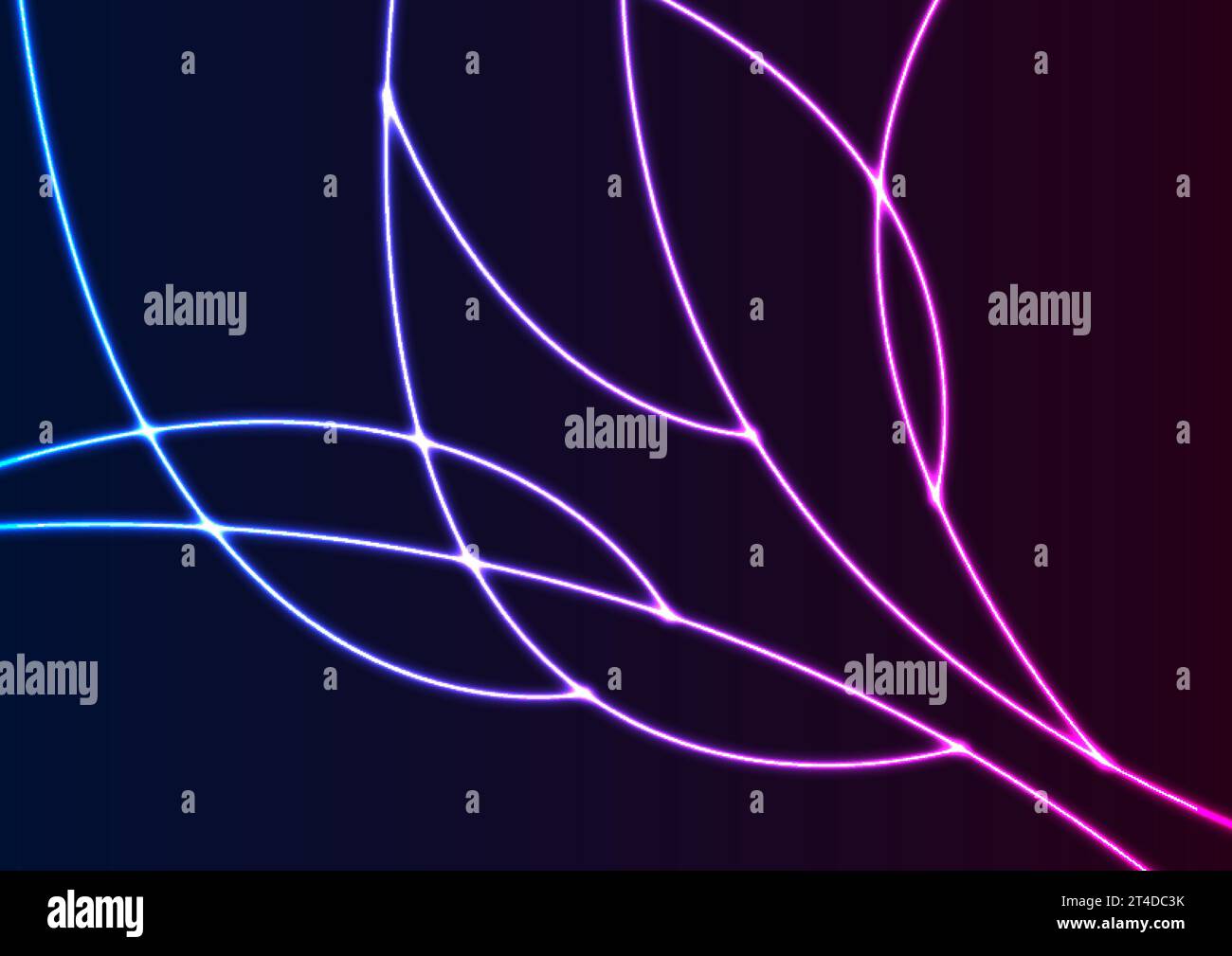 Blue and ultraviolet neon glowing wavy pattern abstract vector ...