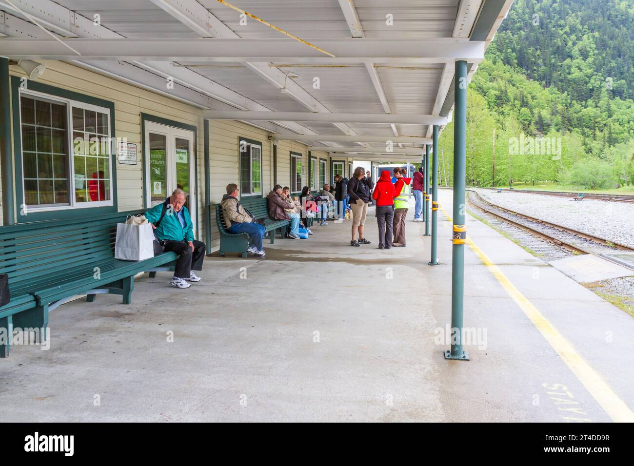 White Pass and Yukon Route Railroad train station depot in Skagway ...
