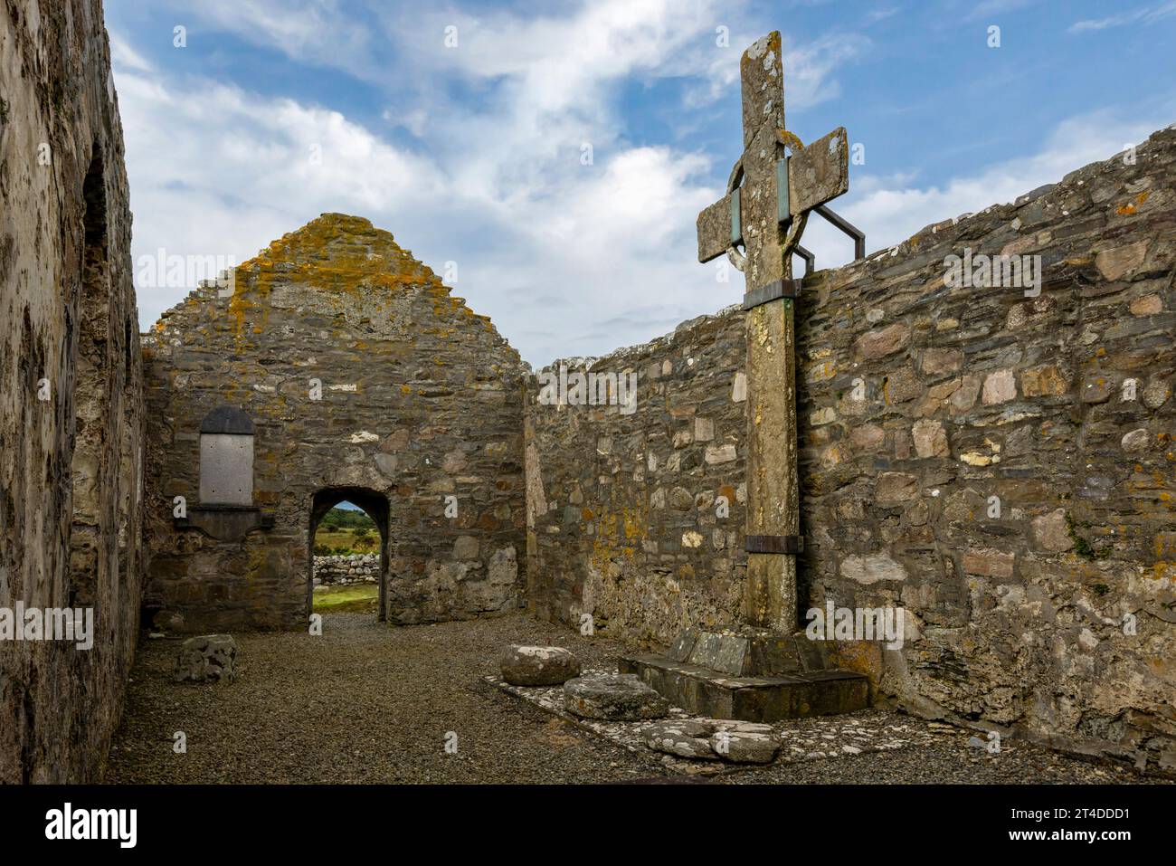 The ruined medieval Ray Church in Donegal, Ireland, renowned for its ...