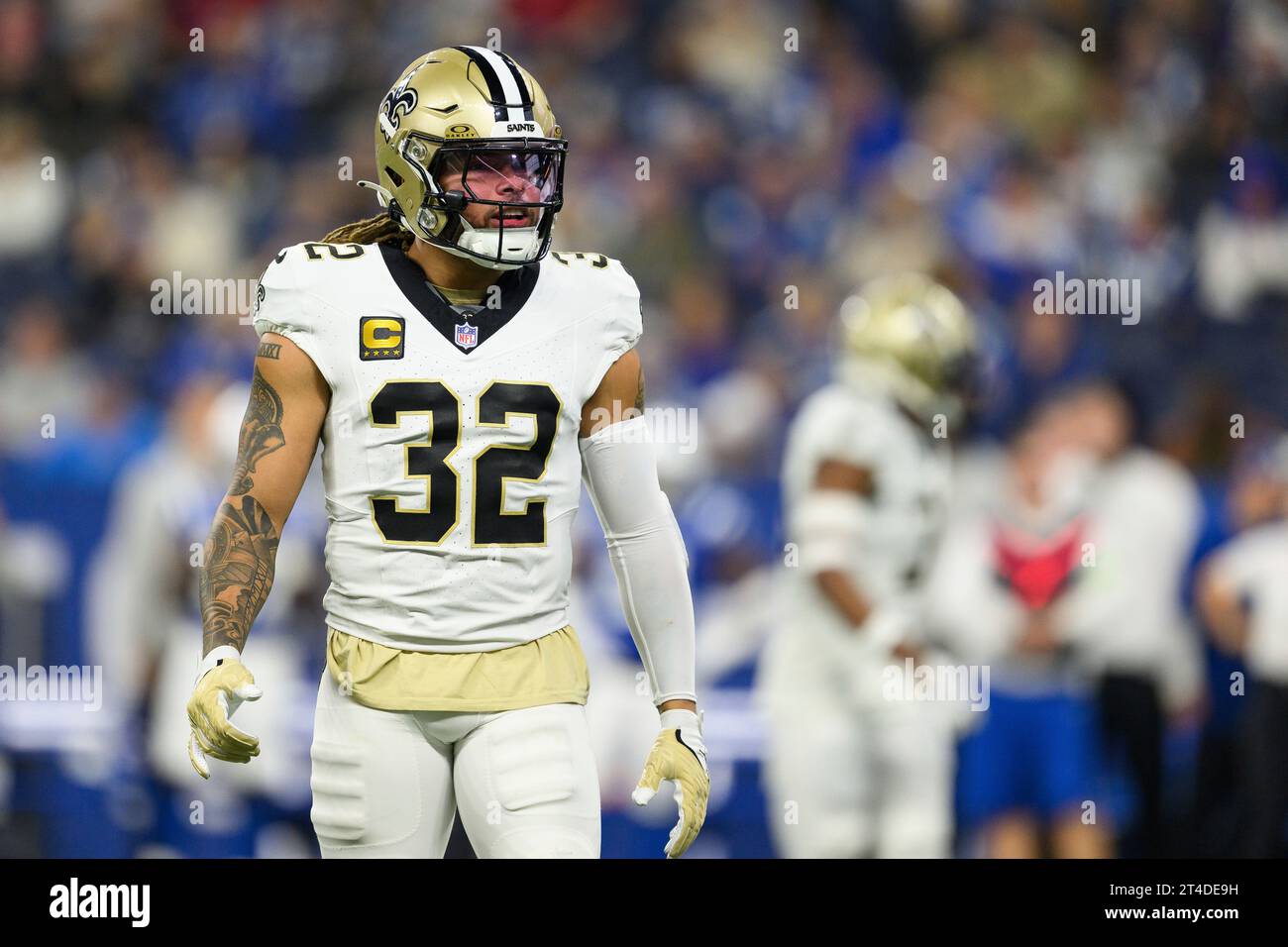 New Orleans Saints safety Tyrann Mathieu (32) looks to the sidelines ...