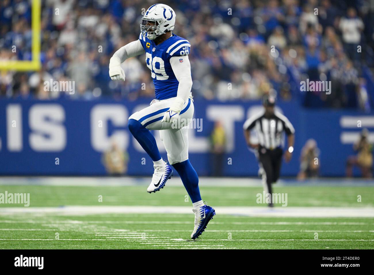 Indianapolis Colts defensive tackle DeForest Buckner (99) celebrates a ...