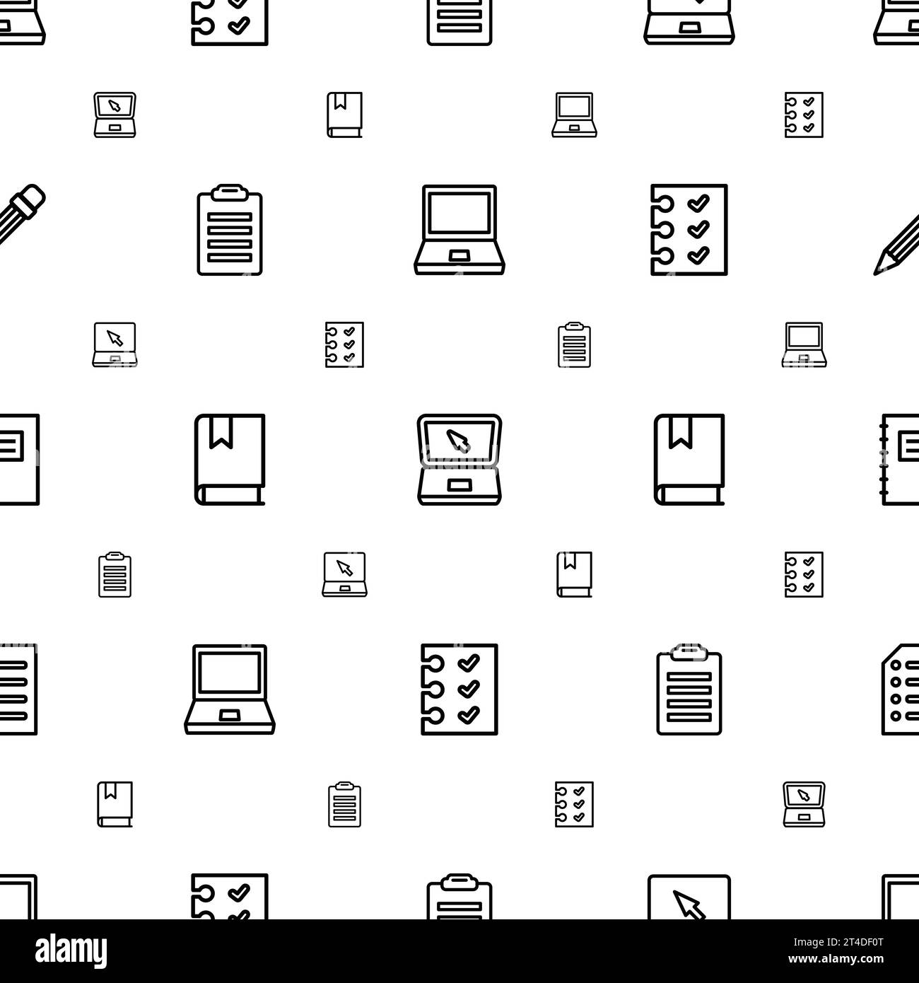 Notebook icons pattern seamless white background Vector Image Stock ...