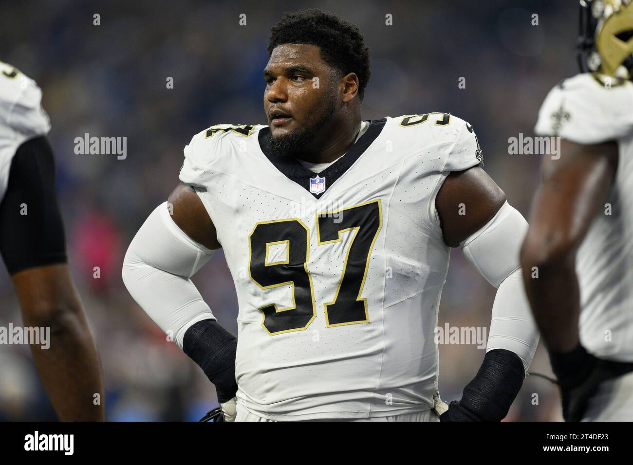 New Orleans Saints defensive lineman Malcolm Roach (97) looks to the ...