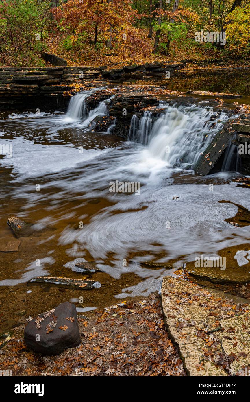 The water of Sawmill Creek flows over the very natural looking man made ...