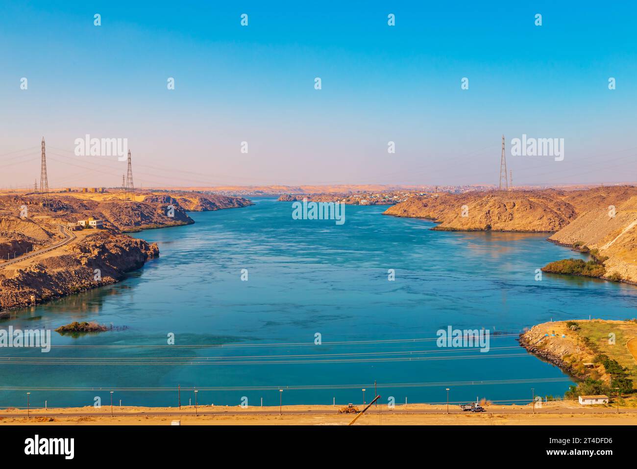 High Dam in Aswan. Hydroelectric power generation. Aswan hydroelectric ...