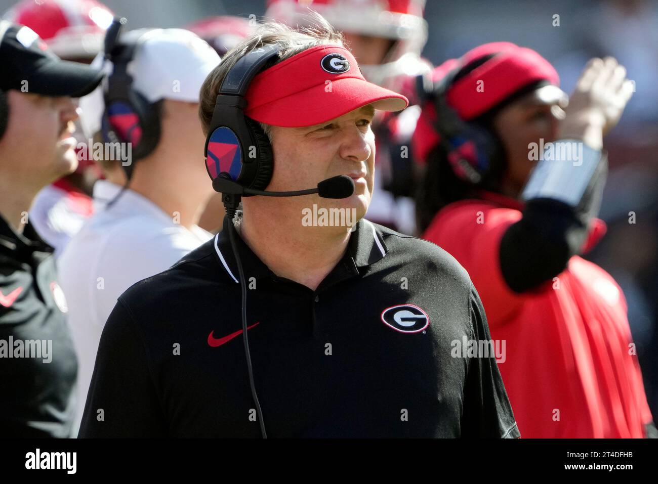 Georgia head coach Kirby Smart paces the sideline during the first half ...