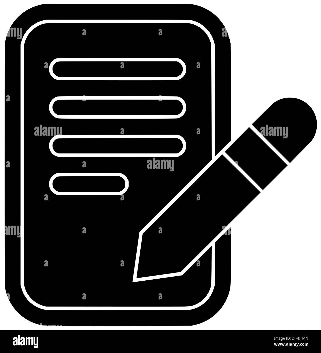 letter black pencil silhouette paper illustration education icon write ...