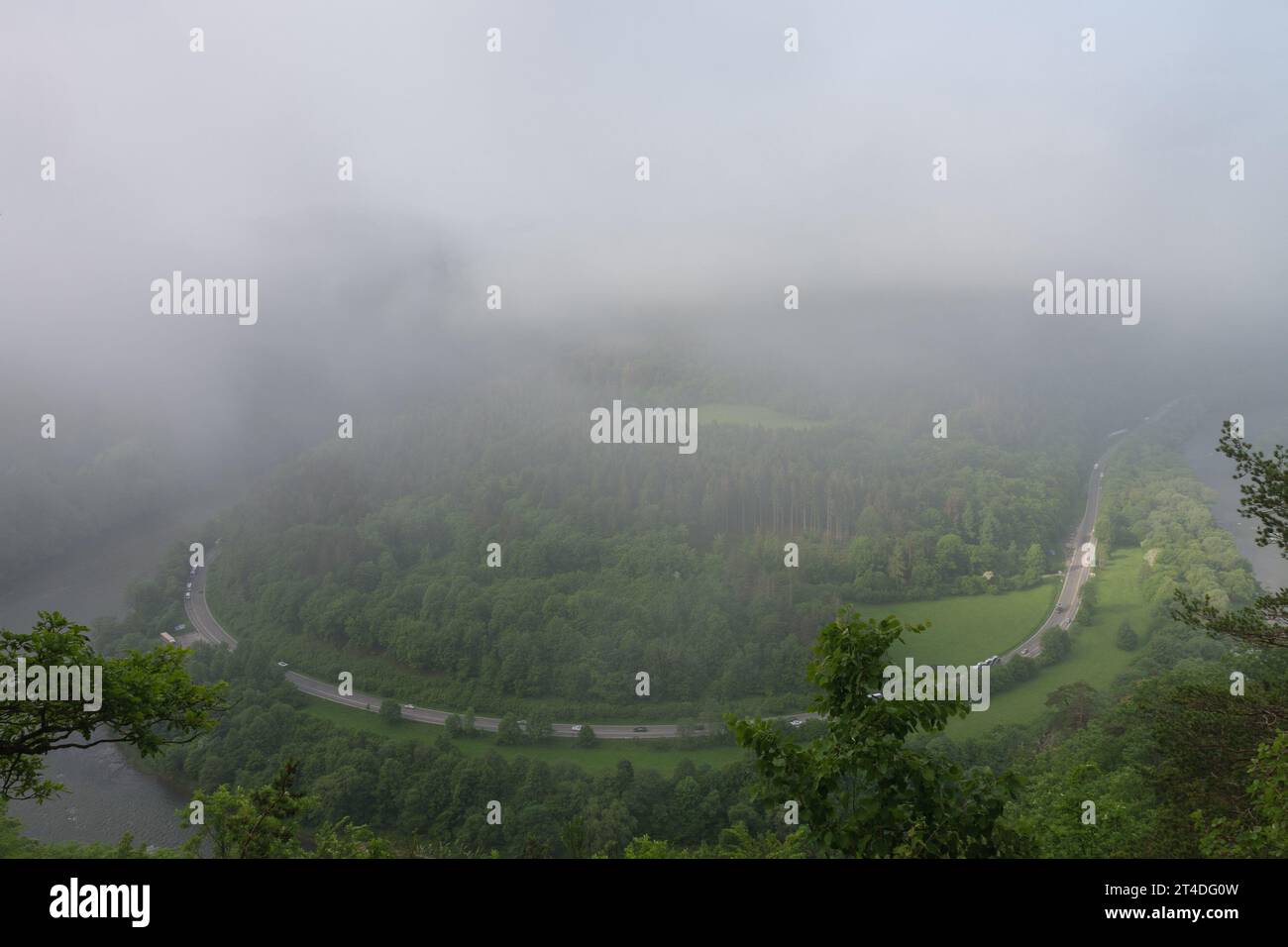 Domasin meander, curves of a river Vah, national park Mala Fatra ...