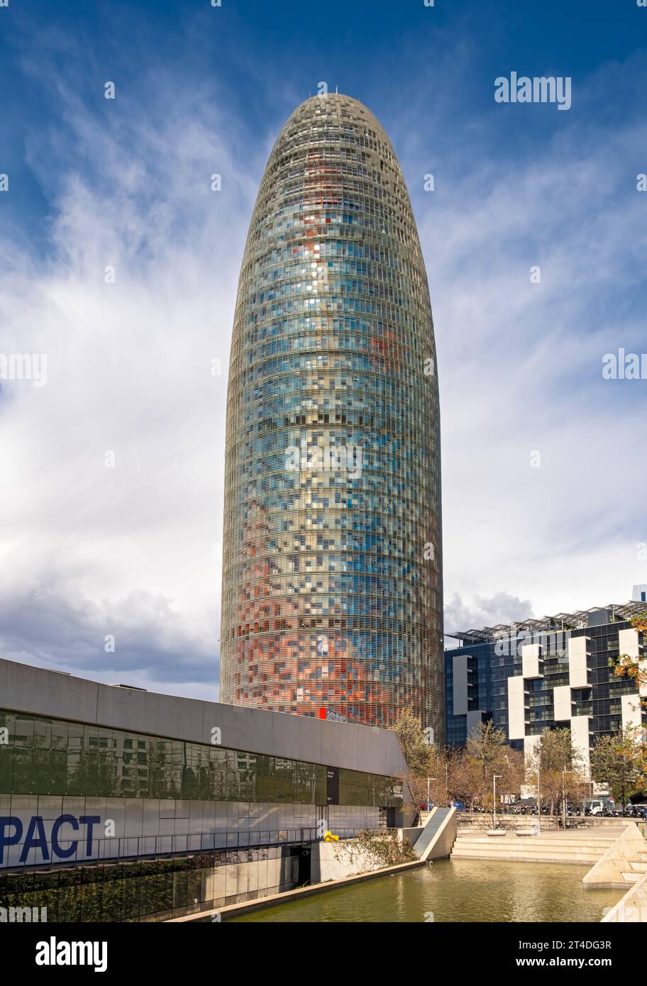 Torre Gloiries, aka Torre Agbar, Barcelona, Spain Stock Photo - Alamy
