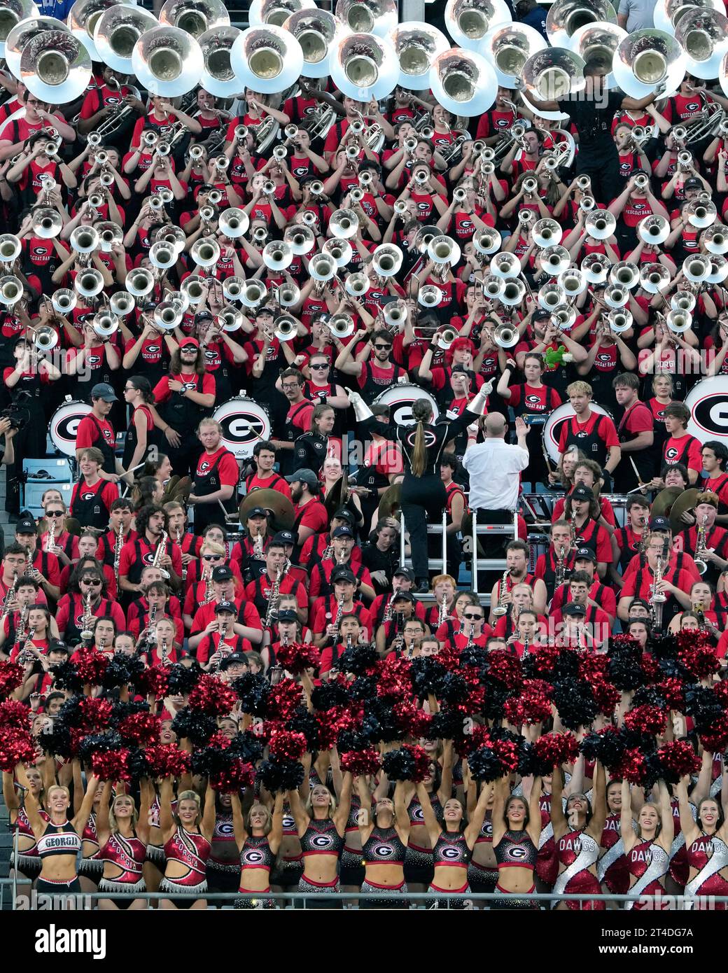 The Georgia band performs during the second half of an NCAA college ...