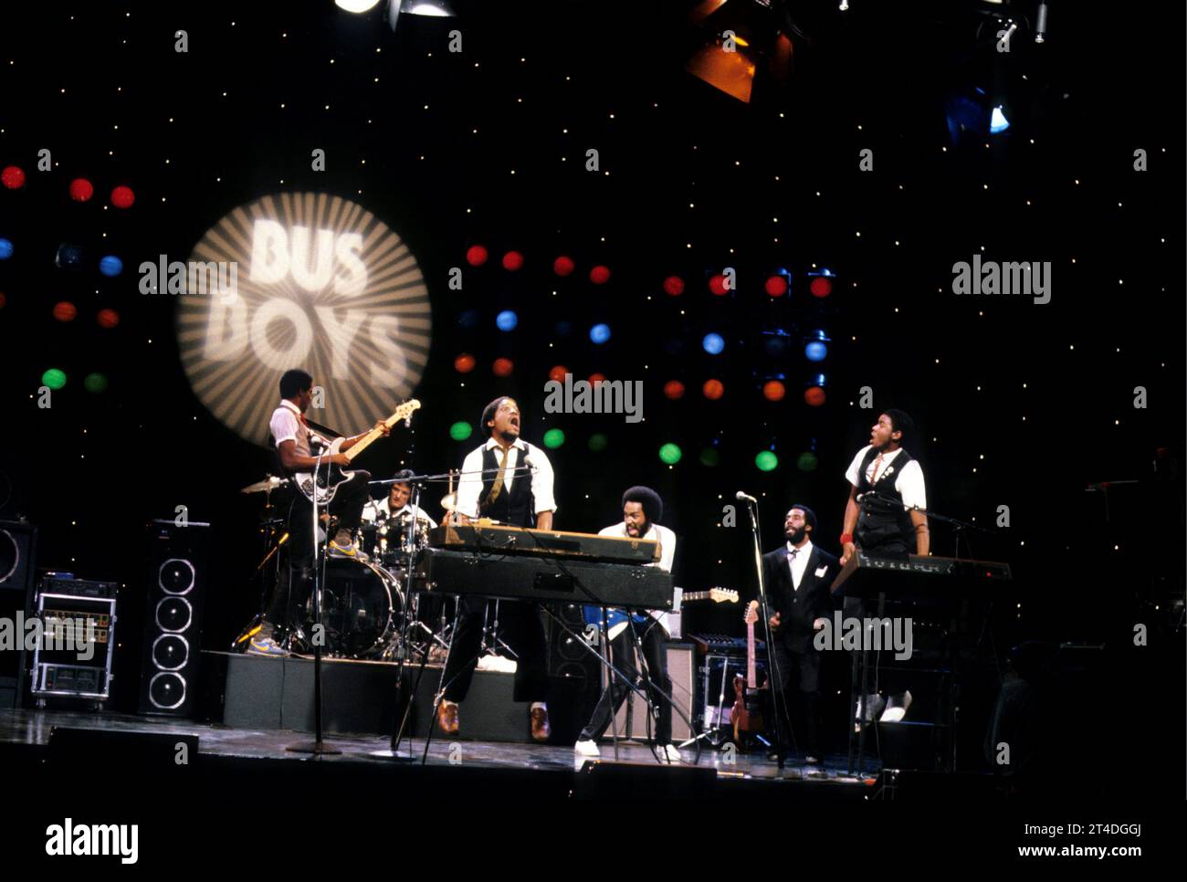 THE BUSBOYS ; live on stage ; circa 1980s ; Credit : Lynn McAfee ...