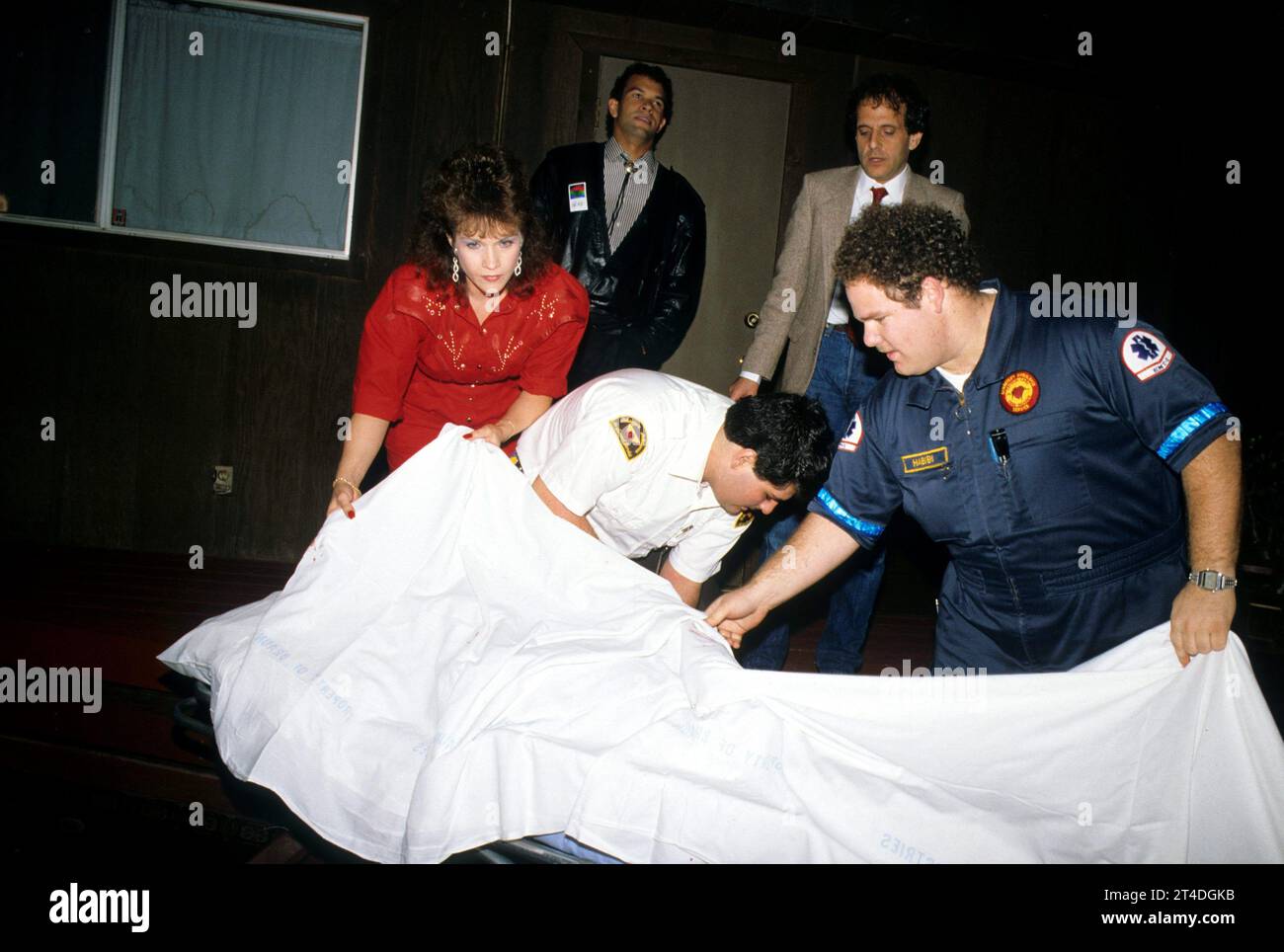 LINDSAY BLOOM ; American actress ; portrait at a party ; circa 1980s ...