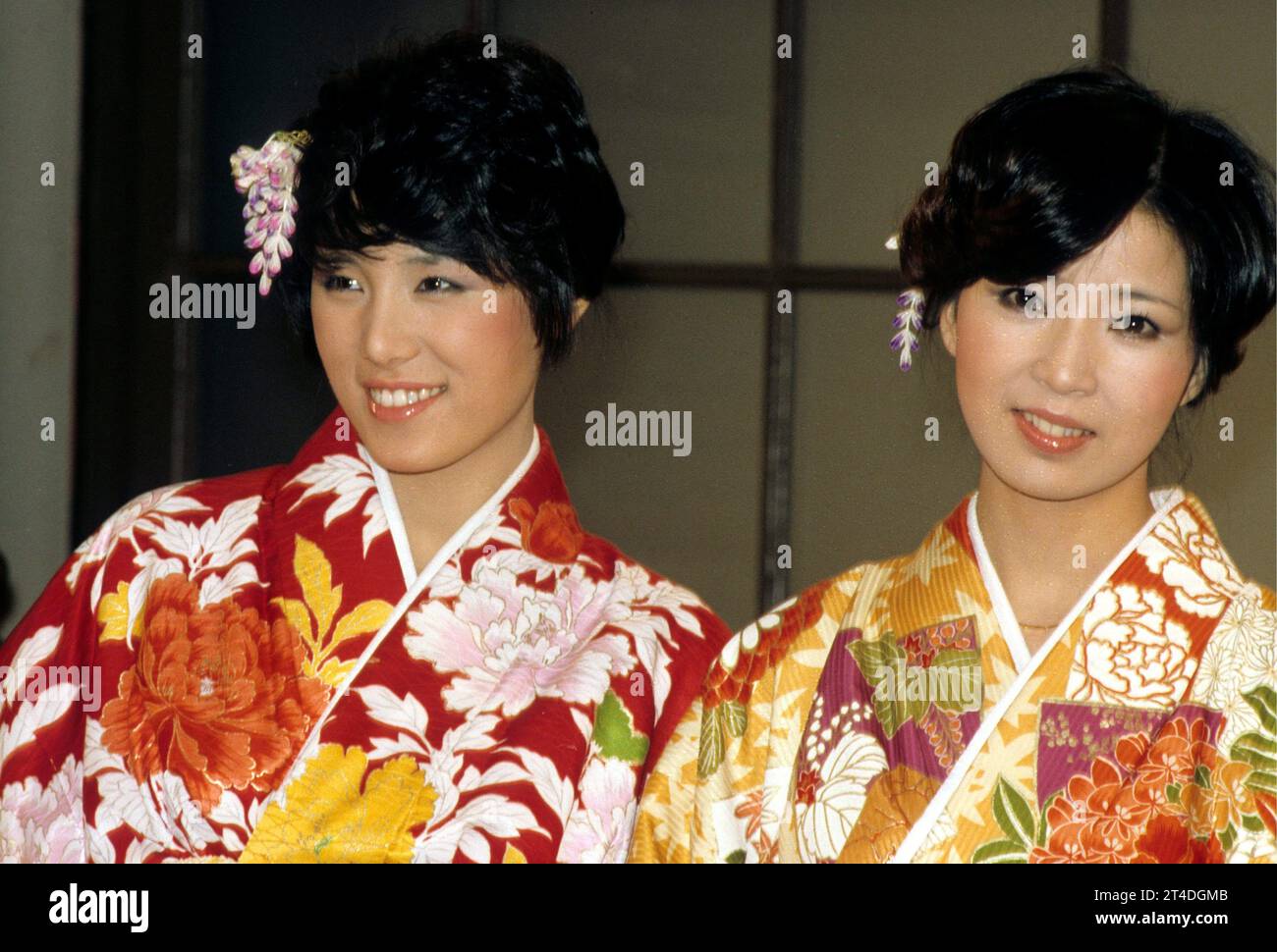 PINK LADY ; Japanese female pop music duo ; portrait ; circa 1980 ...
