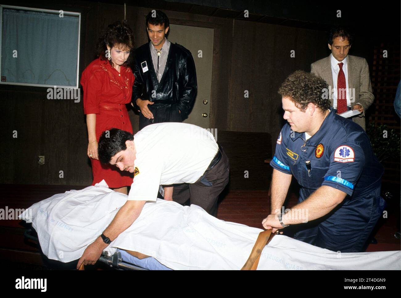 LINDSAY BLOOM ; American actress ; portrait at a party ; circa 1980s ...
