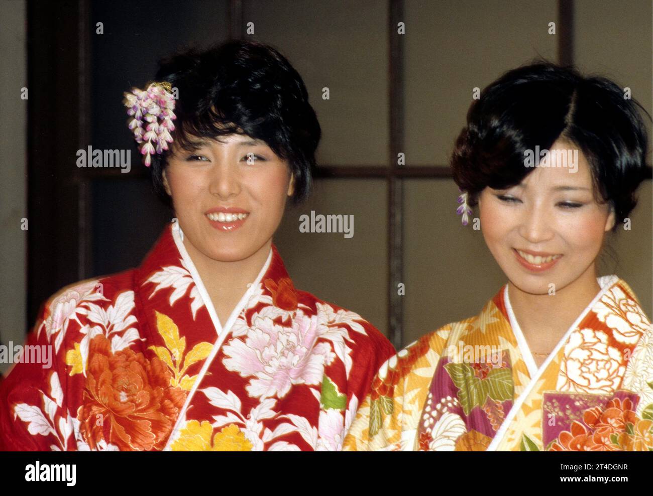 PINK LADY ; Japanese female pop music duo ; portrait ; circa 1980 ...