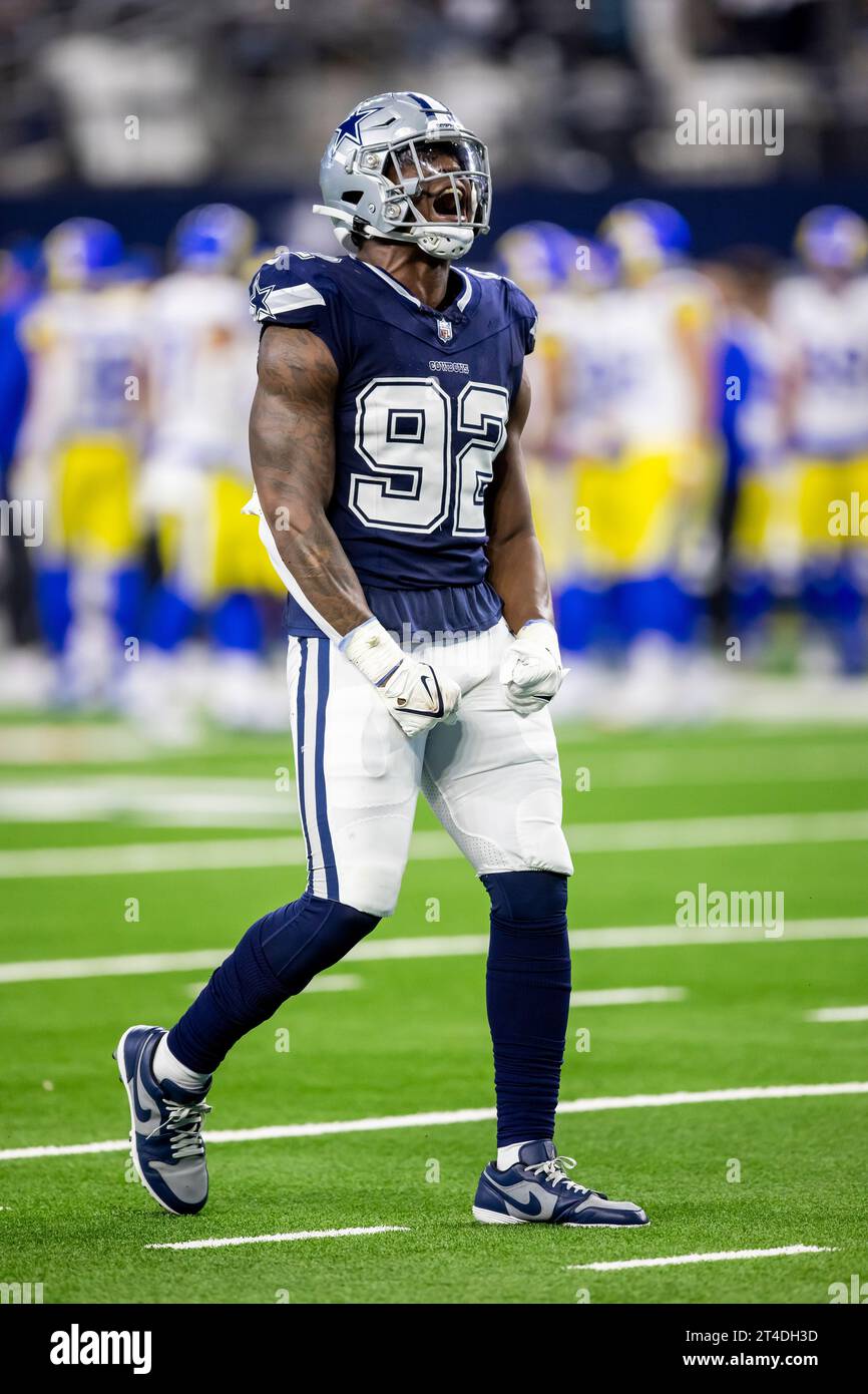 Dallas Cowboys defensive end Dorance Armstrong (92) celebrates sacking ...