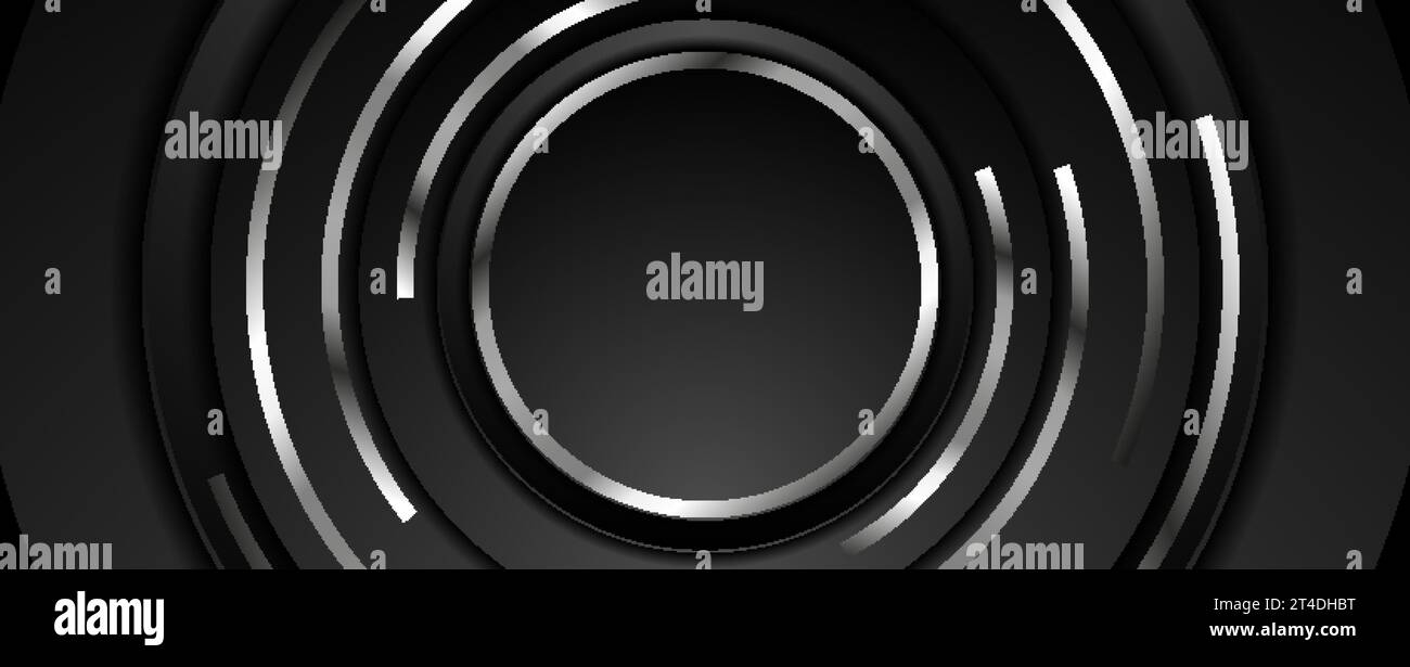 Technology abstract background with silver metallic round shapes ...