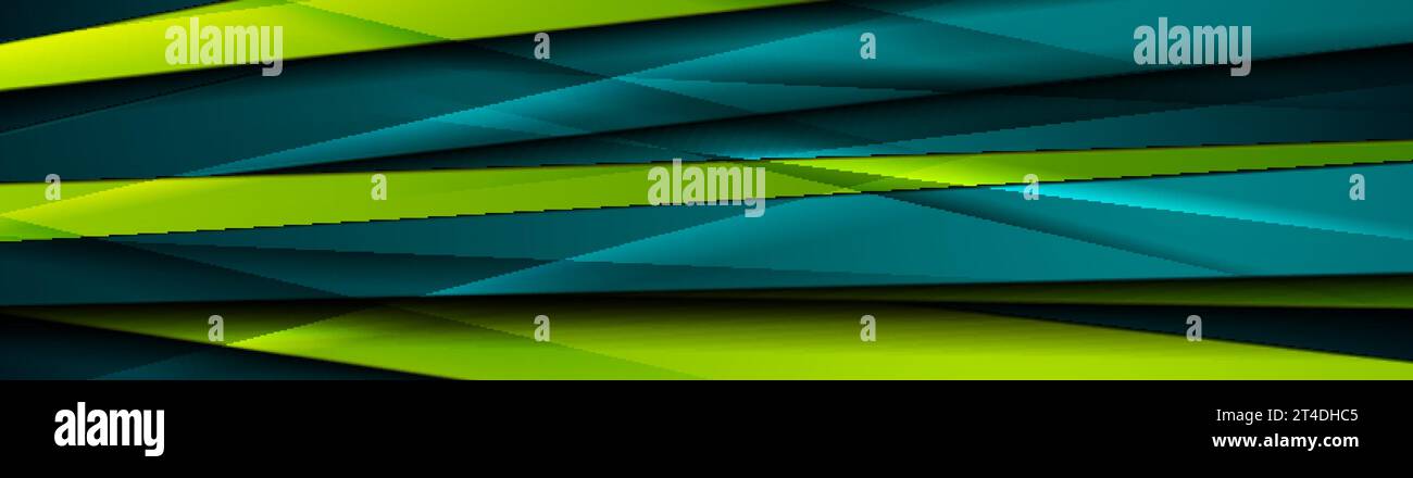 Turquoise and green abstract glossy stripes corporate background ...