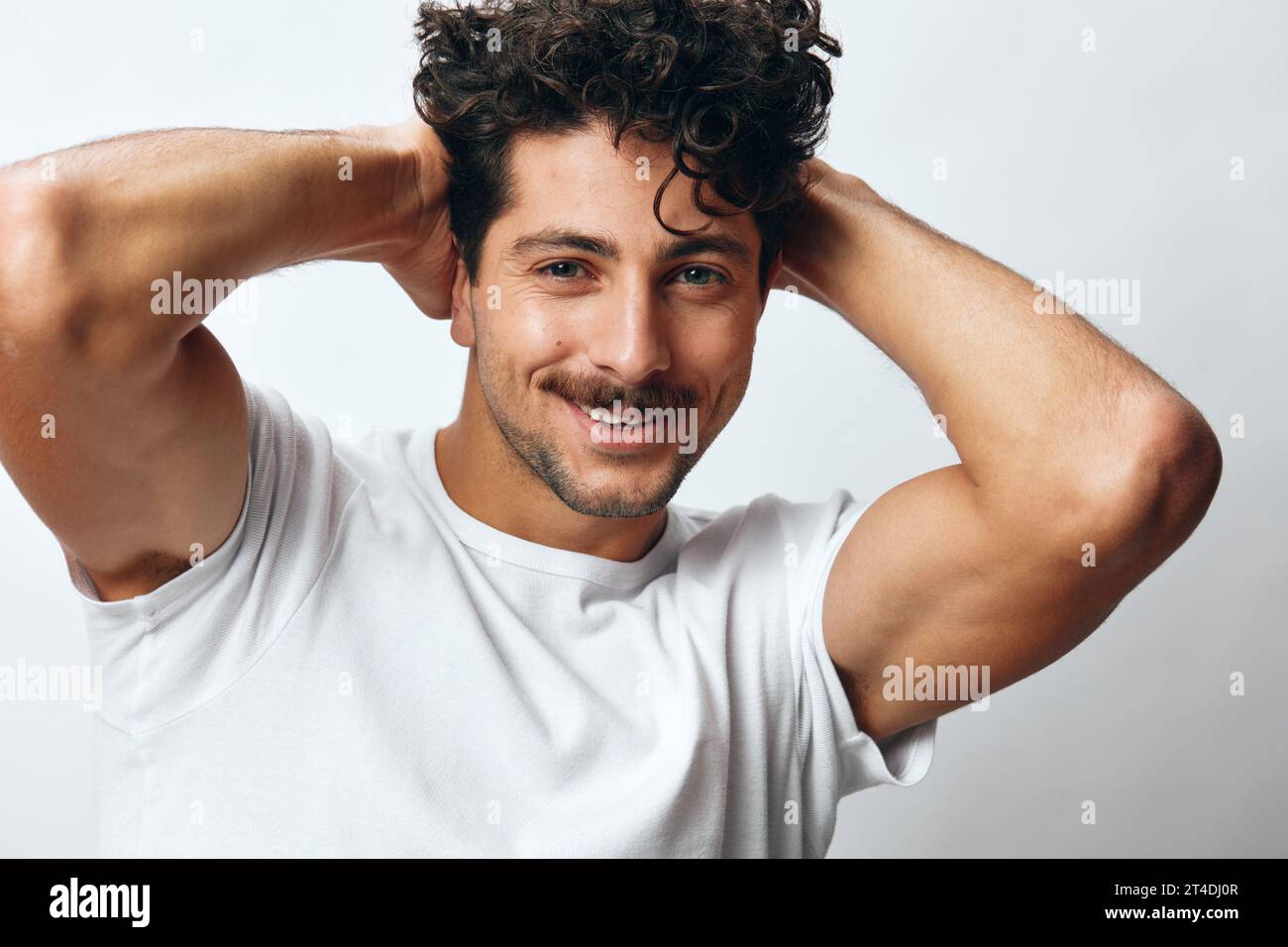 Fashion man smile portrait white isolated background Stock Photo - Alamy