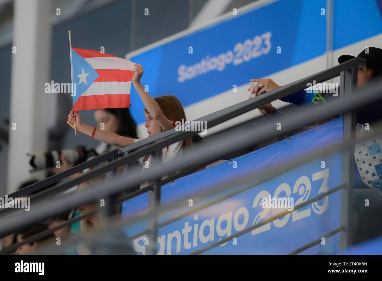 Santiago, Chile. 30th Oct, 2023. Puerto Rico fan at the Water Polo at ...