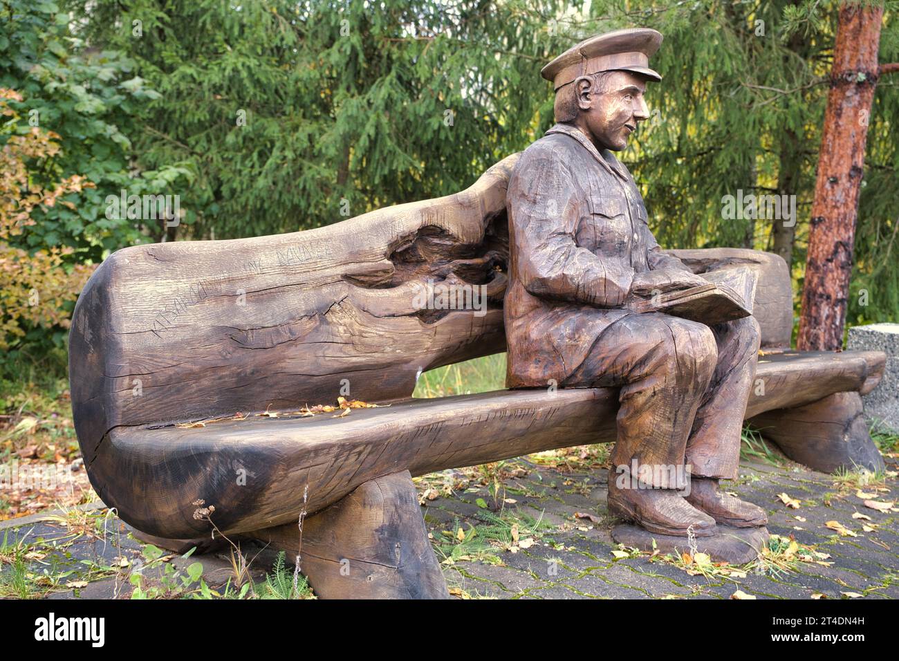 Valga, Estonia - October 22, 2023: Public bus waiting stops. Wooden ...