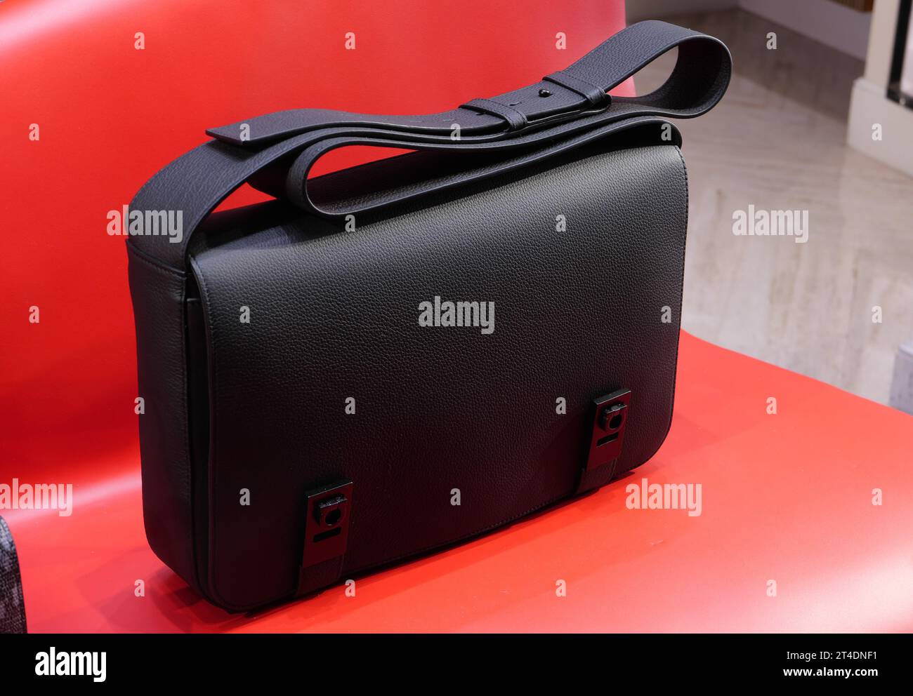 WOMAN'S BAG ON DISPLAY INSIDE THE SALVATORE FERRAGAMO FASHION BOUTIQUE ...