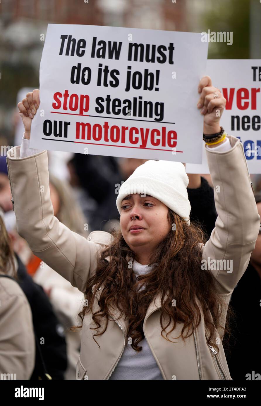 Members of the Brazilian community gather in the centre of Dublin after ...