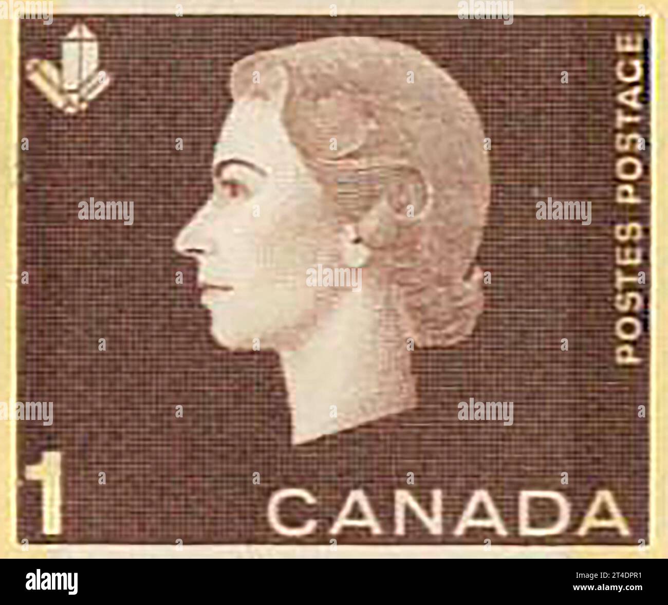 Canada 1 dollar stamp Queen Elizabeth II, 1953 Stock Photo - Alamy