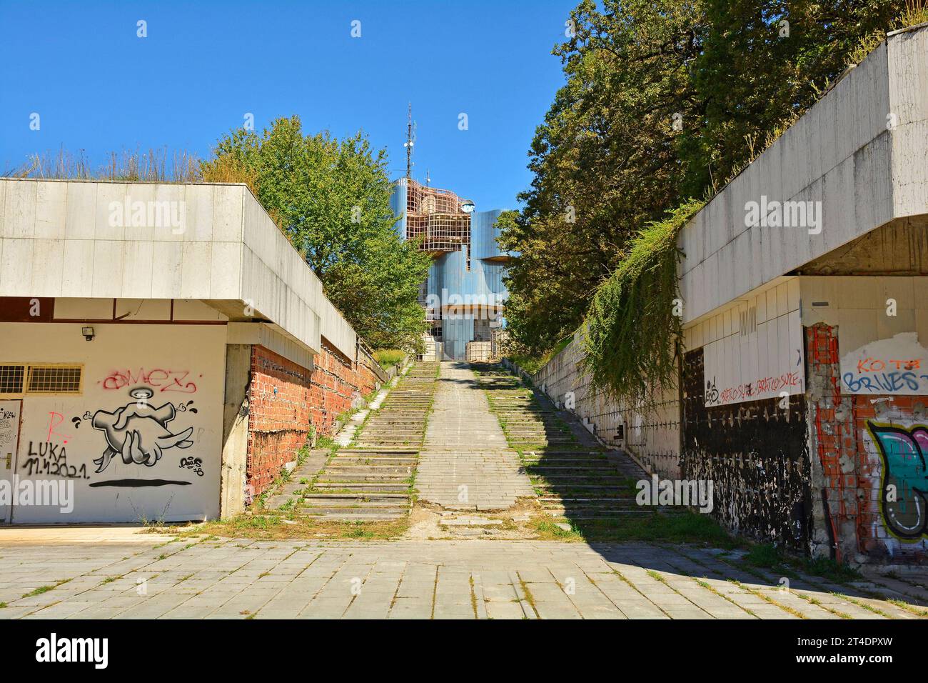 Petrova Gora, Croatia – September 2nd 2023. The now derelict Yugoslav ...