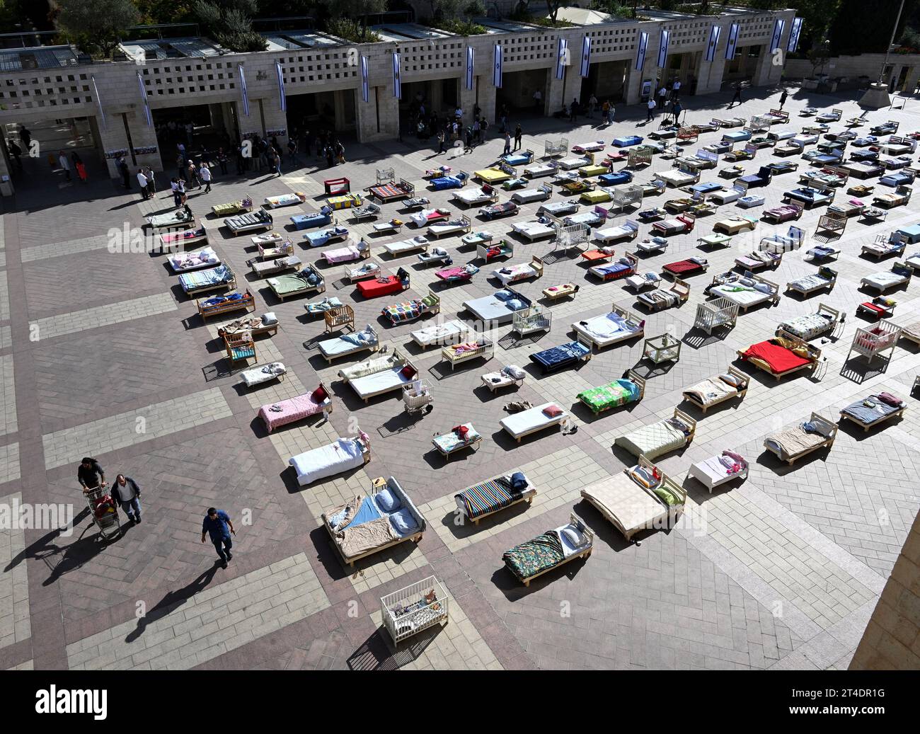 Jerusalem, Israel. 30th Oct, 2023. People view an installation called ...