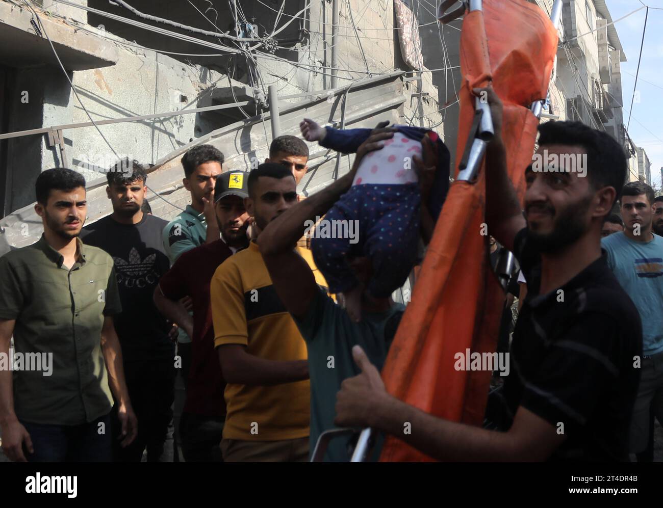 Rafah, Gaza. 30th Oct, 2023. Palestinian baby eight-month-old Sila Abu ...