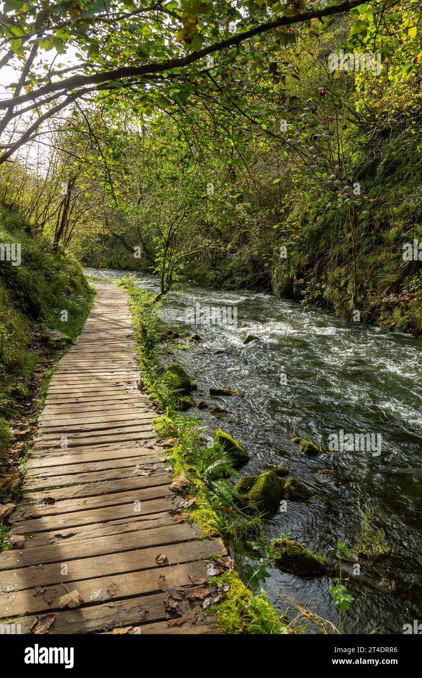 The River Dove in Dovedale valley, Peak District, Derbyshire, England ...
