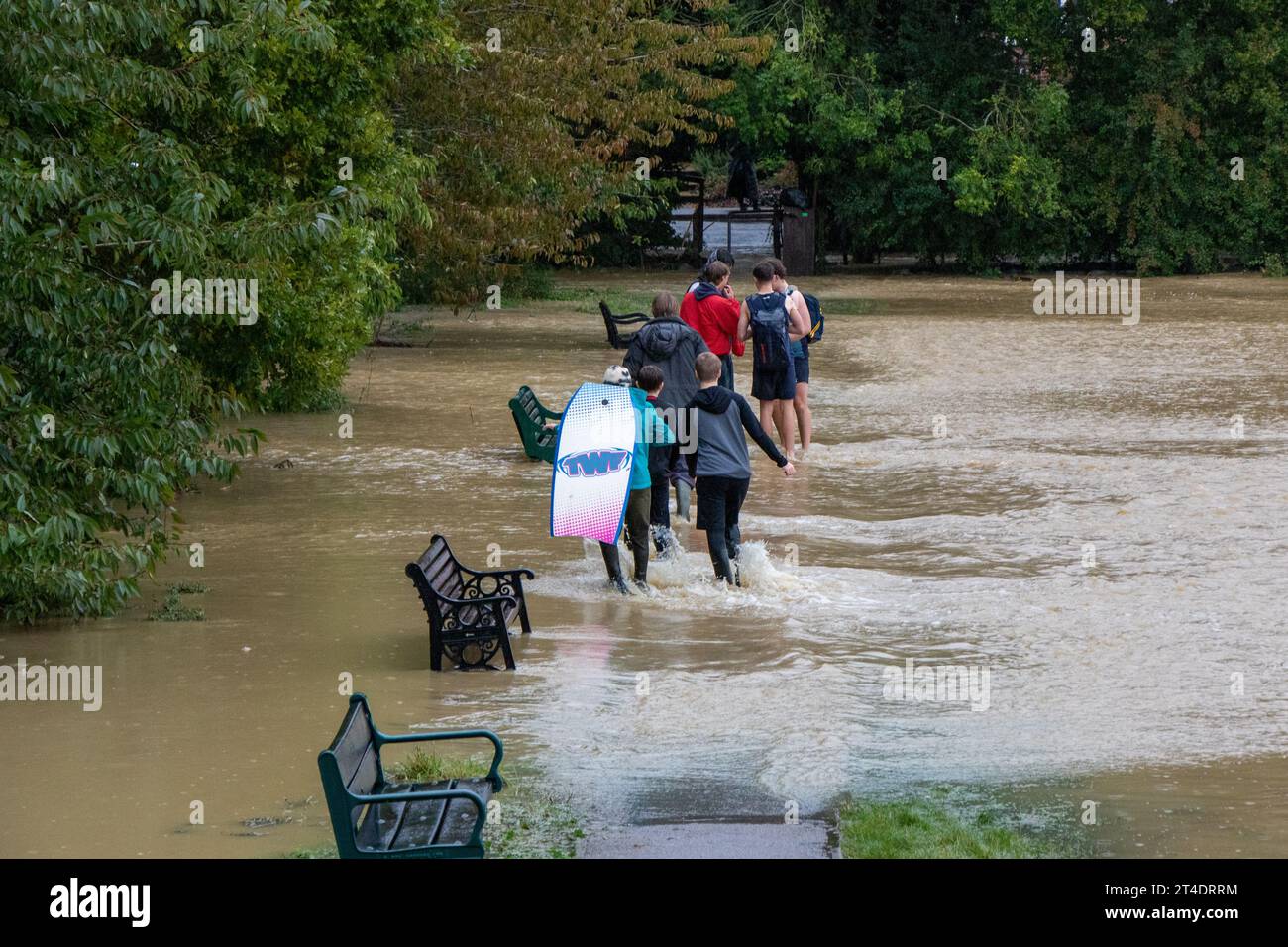 Flooding in Suffolk market town Framlingham caused by the River Ore ...