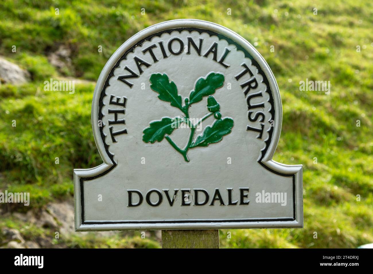 Close up photograph of a National Trust Sign for Dovedale Stock Photo ...