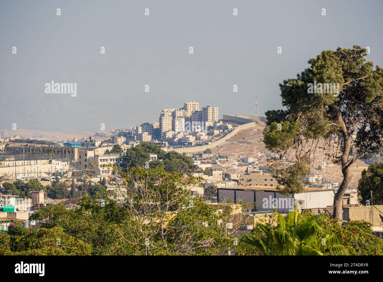 View of the wall that separates Jerusalem from the West Bank Stock ...