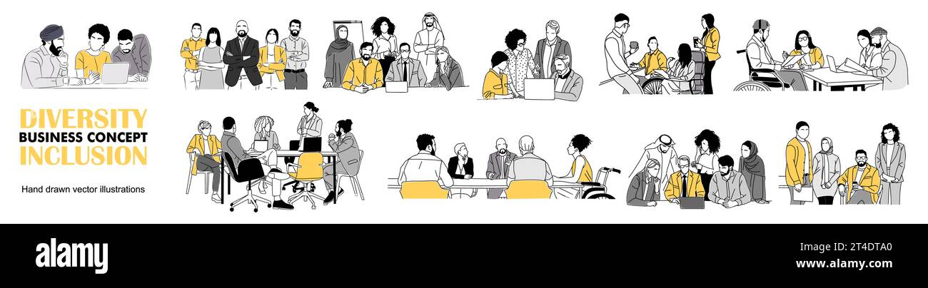 Diverse and inclusive business Team concept vector Stock Vector Image ...