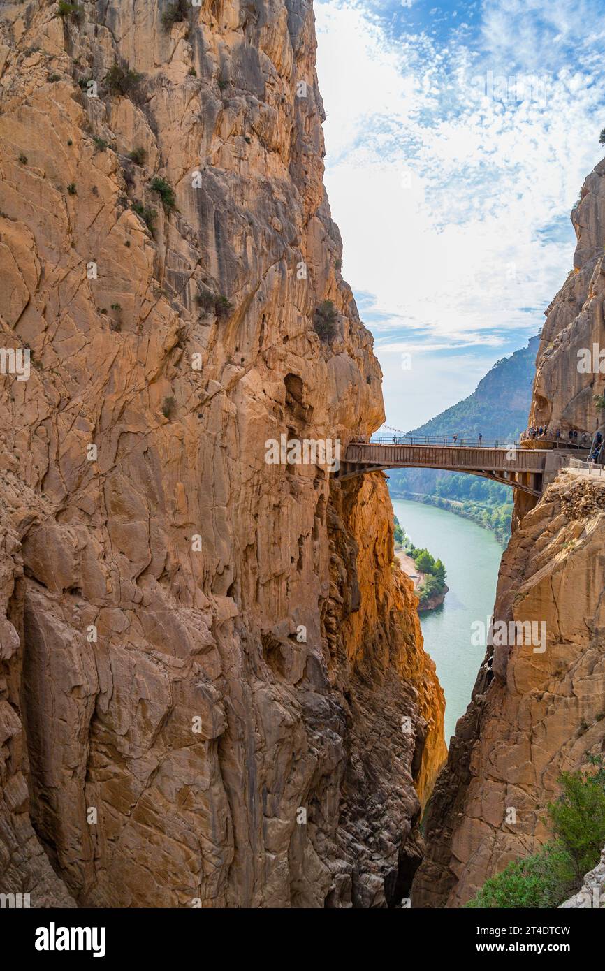 Caminito Del Rey, Spain, October 19, 2023: Visitors Walking Along the ...