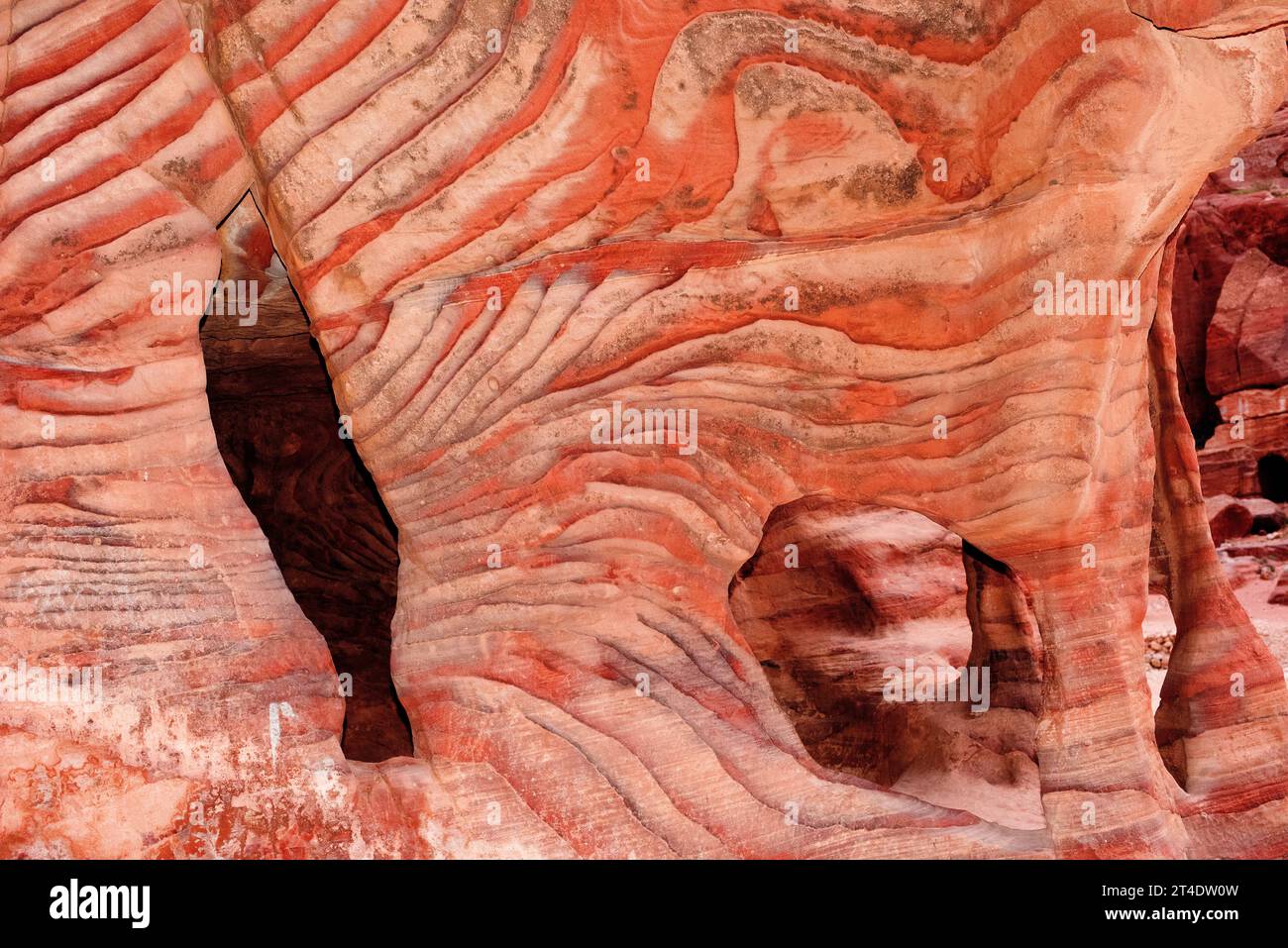 Multicoloured sandstone with cross stratification and Liesegang banding ...