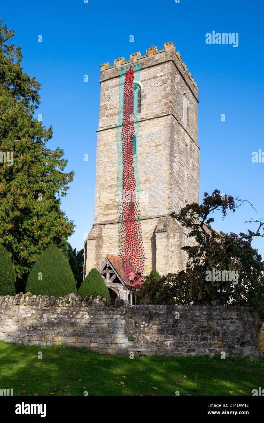 Remebrance Poppy display at Hartpury Church, Gloucestershire Stock ...