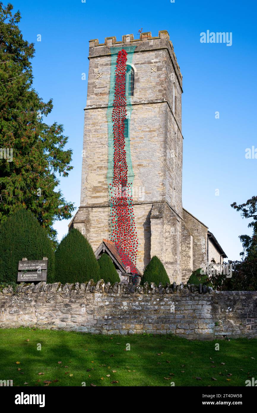 Remebrance Poppy display at Hartpury Church, Gloucestershire Stock ...