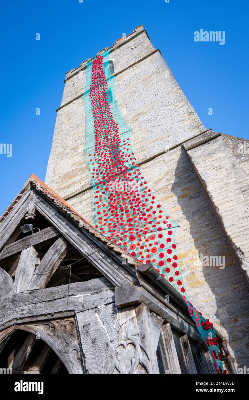 Remebrance Poppy display at Hartpury Church, Gloucestershire Stock ...