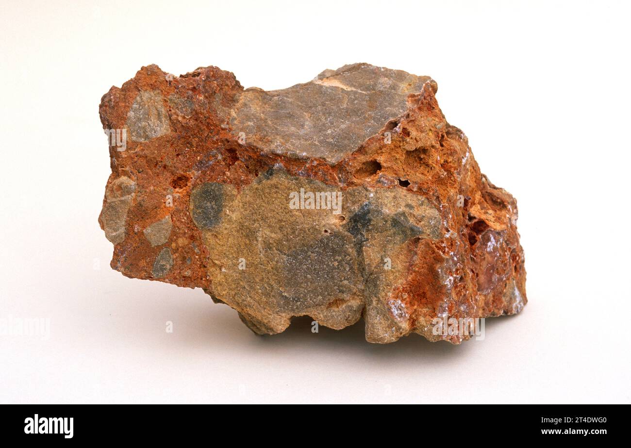 Breccia is a kind of conglomerate, a clastic sedimentary rock. Sample ...