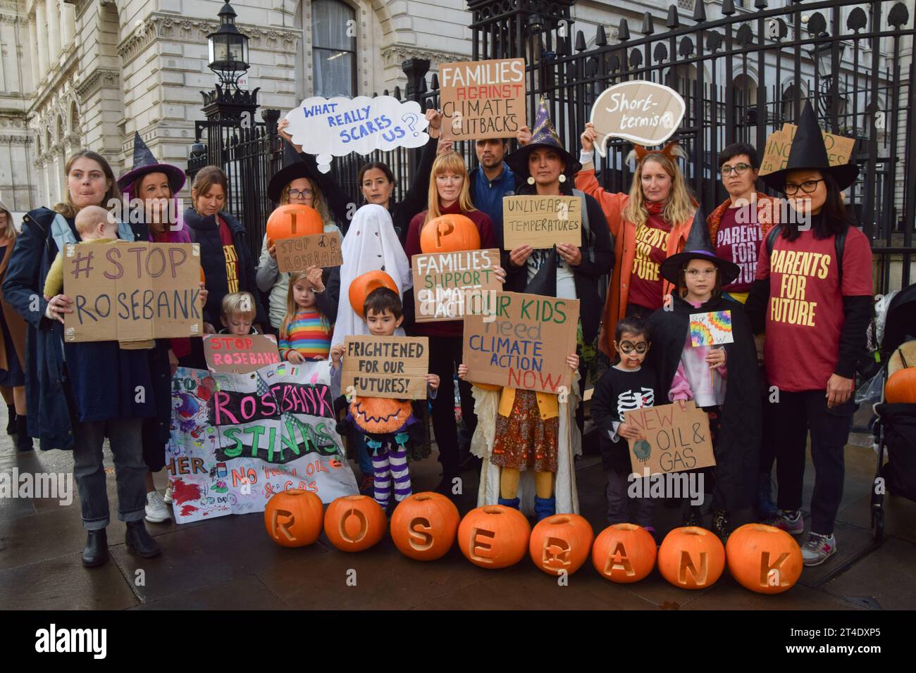 London, UK. 30th October 2023. Parents and children staged a Halloween ...