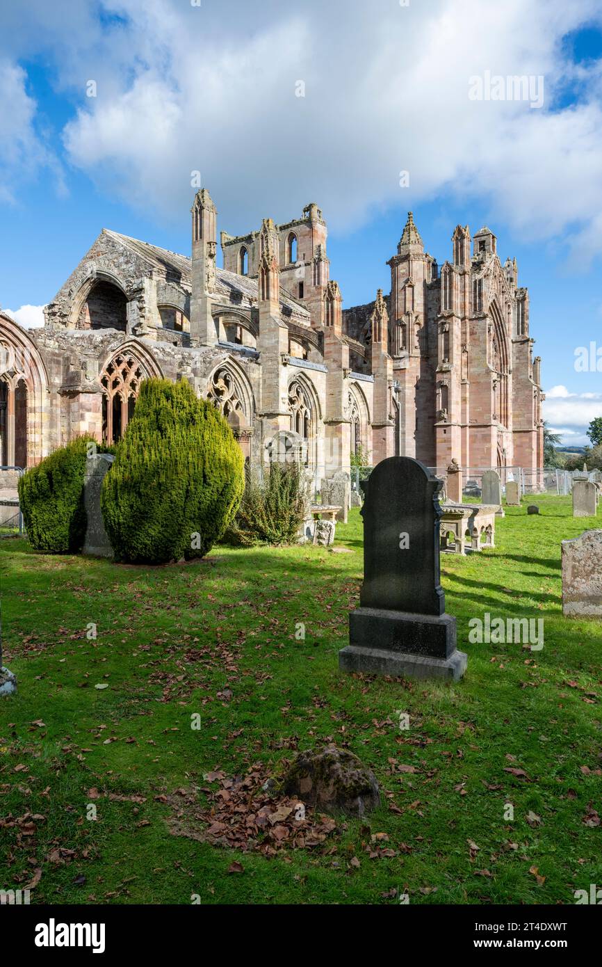 Detail of the architecture of St Mary's Abbey - Melrose Abbey - Melrose ...