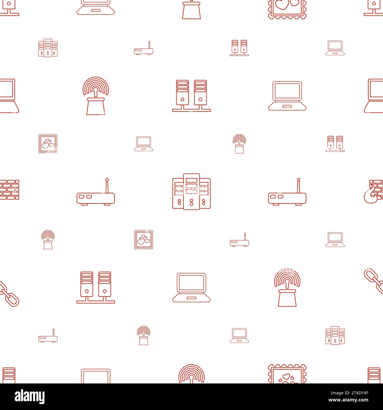 Connection icons pattern seamless white background Stock Vector Image ...