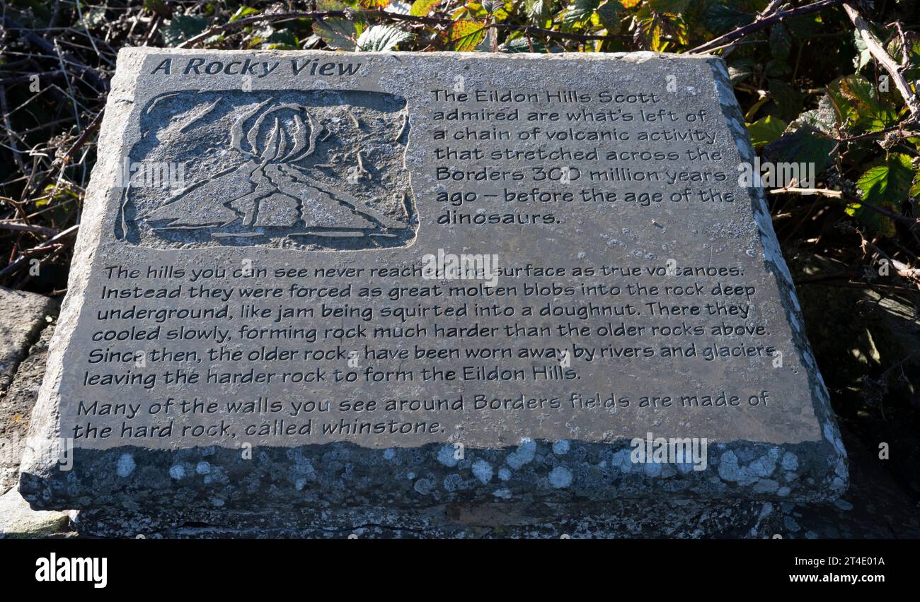 Tourist and visitor information plaques at Scott's View, a view point ...