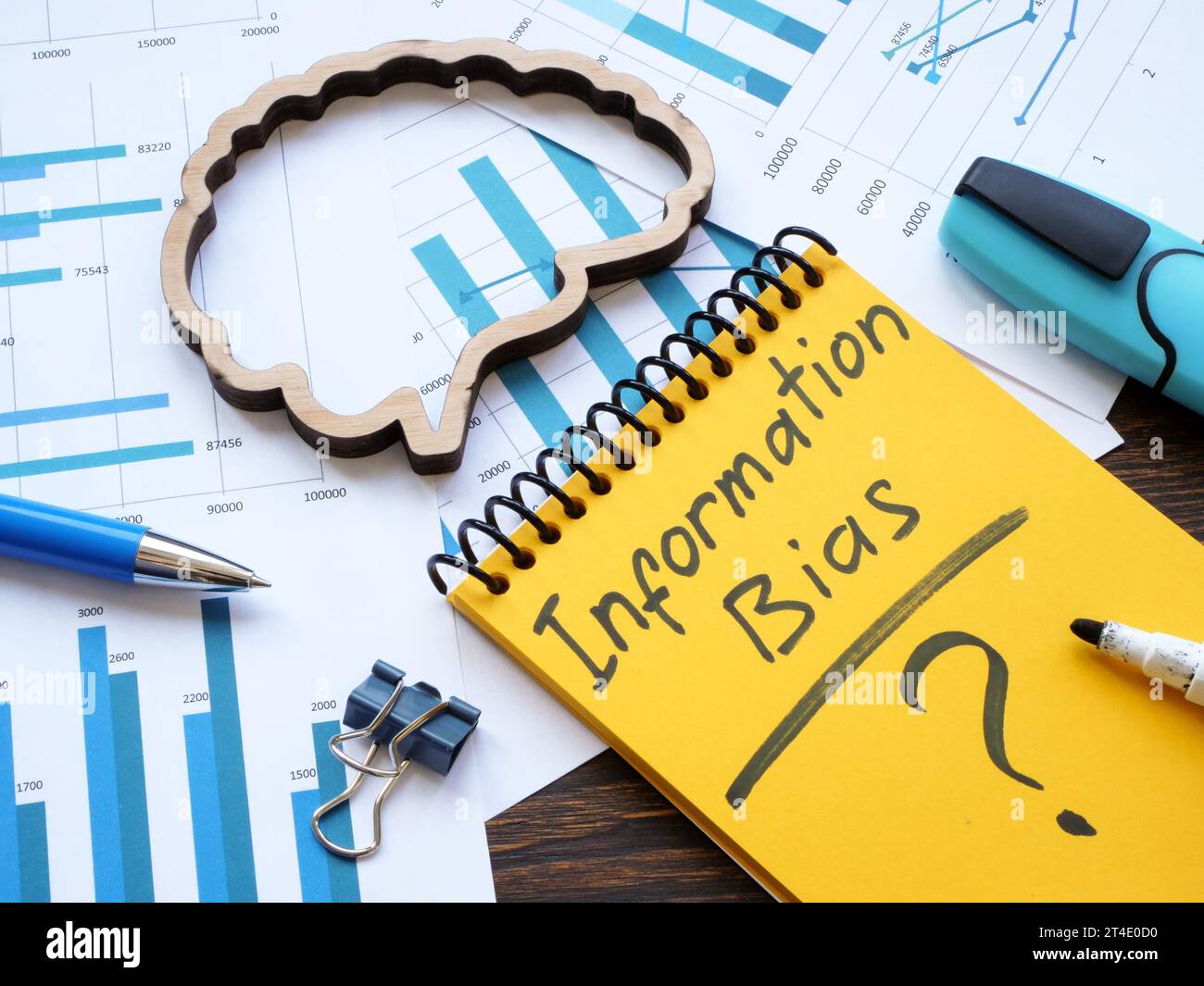 Information bias sign and papers with data Stock Photo - Alamy