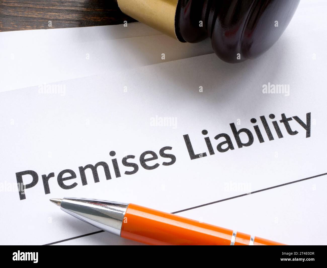 Premises liability documents and gavel Stock Photo - Alamy